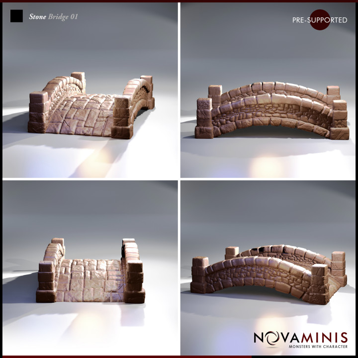 3D Printable Stone Bridge 01 by NovaMinis