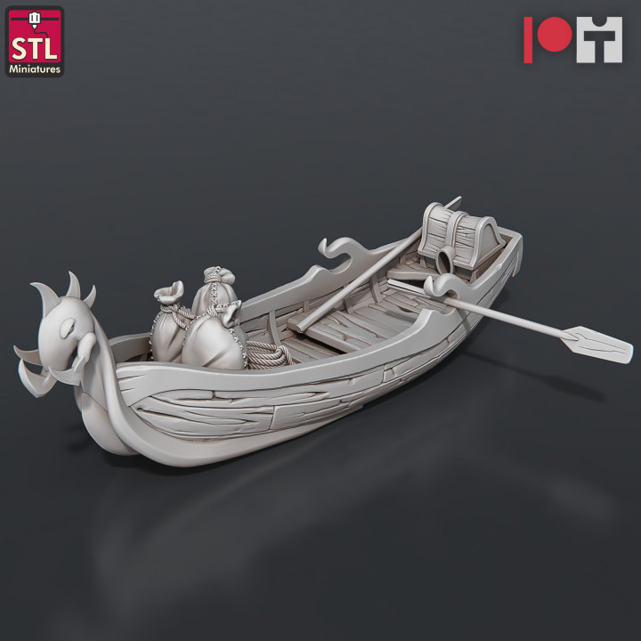 3D Printable Treasure Hunter Boat by STL Miniatures