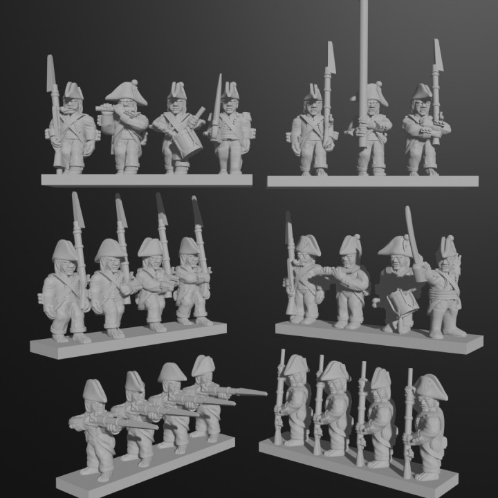 3D Printable 6-15mm French Revolutionary Infantry (1792-1802) NAP-FR-18 ...