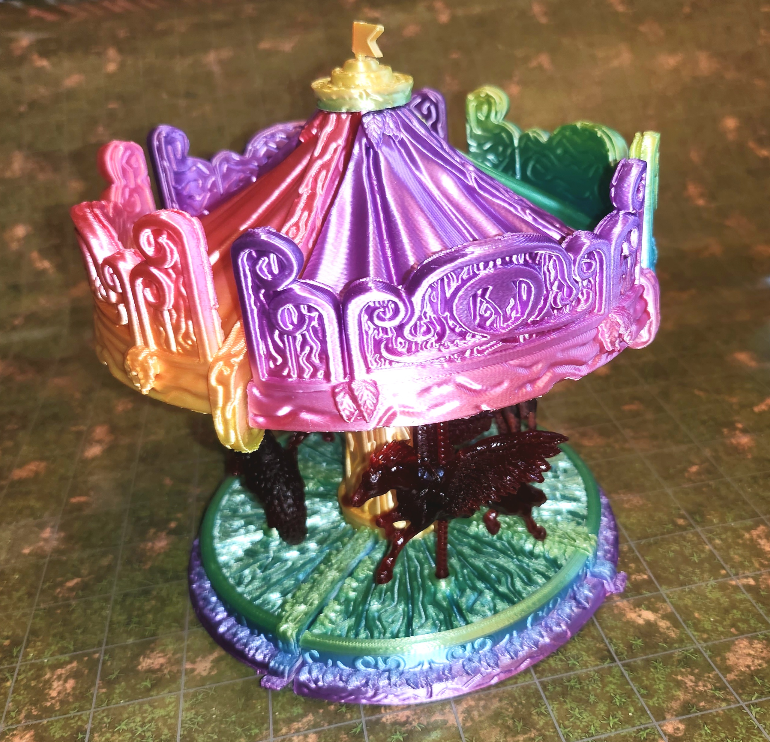 3D Printable Carnival Carousel by World Forge Miniatures