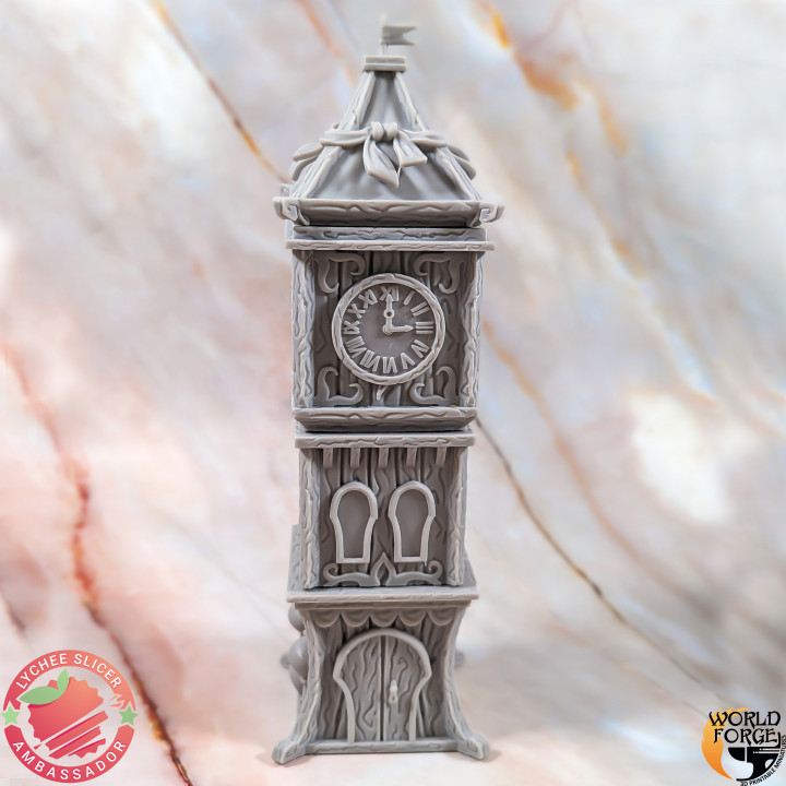 3D Printable Clock Tower by World Forge Miniatures
