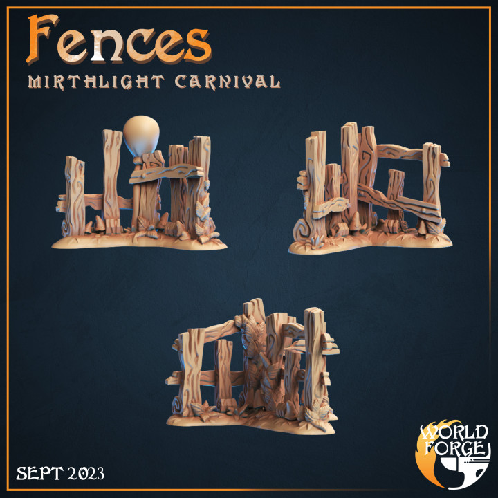 3D Printable Carnival Fences by World Forge Miniatures