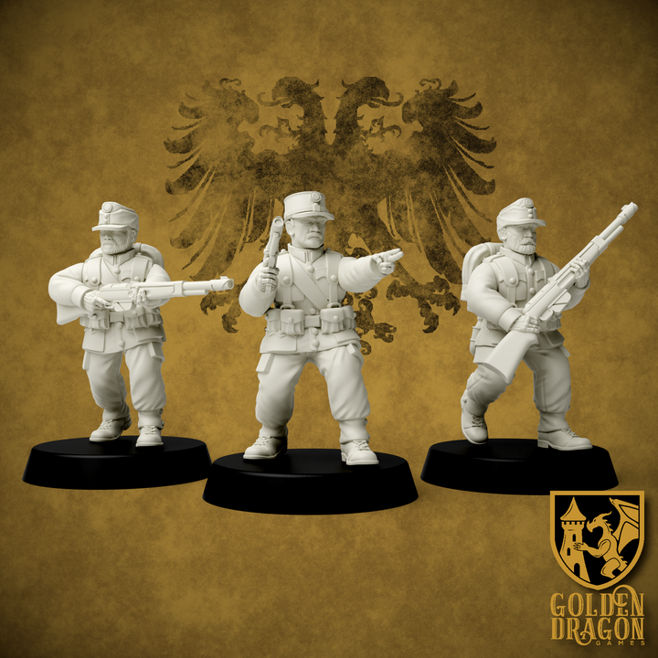 3D Printable Holy Roman Empire - Honvéd Infantry by Golden Dragon Games