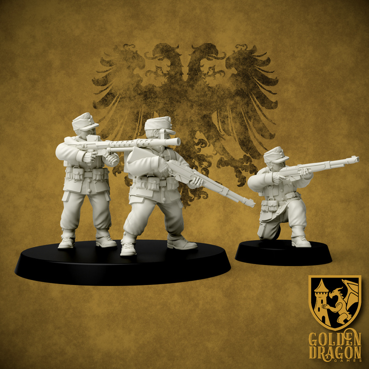 3D Printable Holy Roman Empire - Honvéd Infantry by Golden Dragon Games