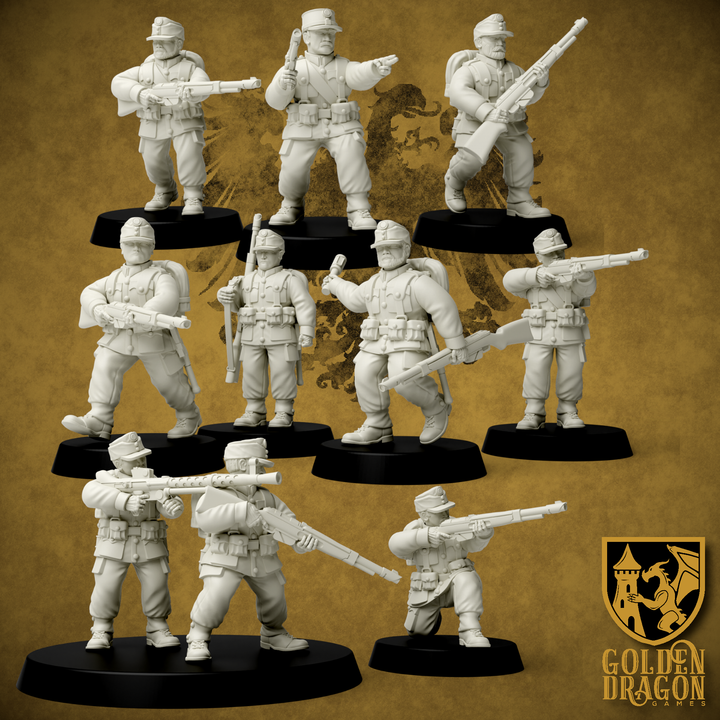 3D Printable Holy Roman Empire - Honvéd Infantry by Golden Dragon Games