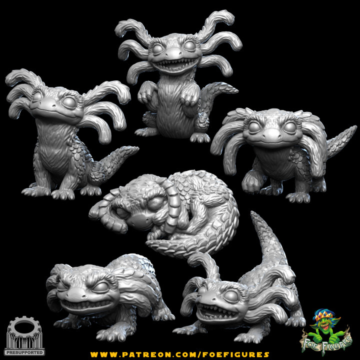 3D Printable Axoldillo Creature Bundle by Foe Figures