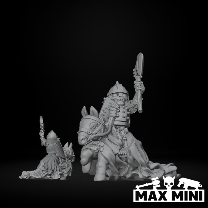 3D Printable Halfling Undead Skeleton Knights by Max Mini