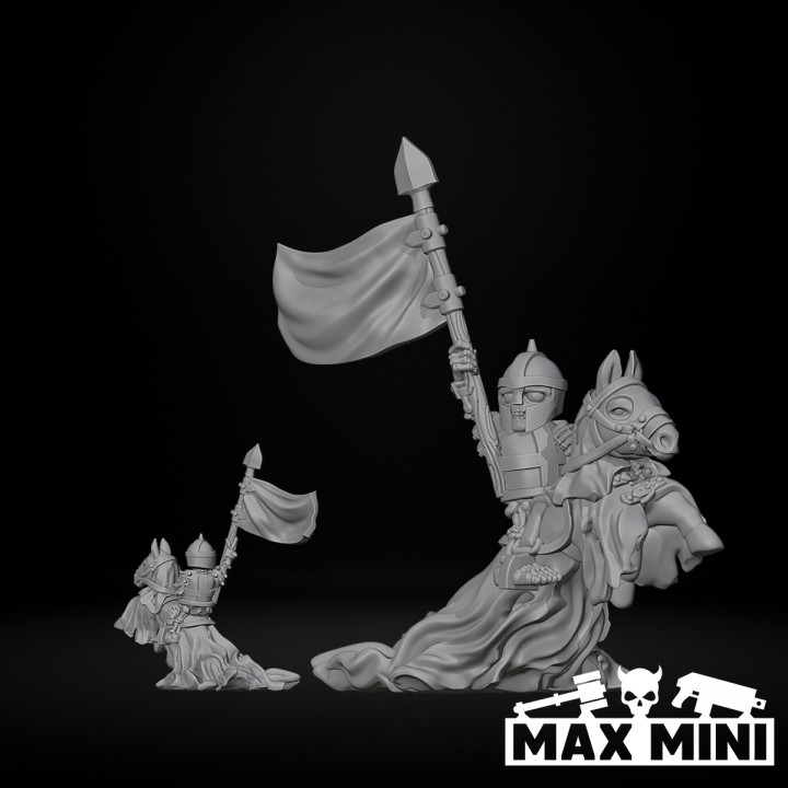 3D Printable Halfling Undead Skeleton Knights by Max Mini