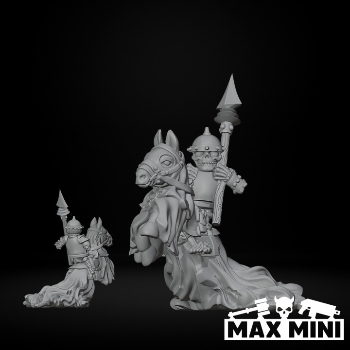 3D Printable Halfling Undead Skeleton Knights by Max Mini