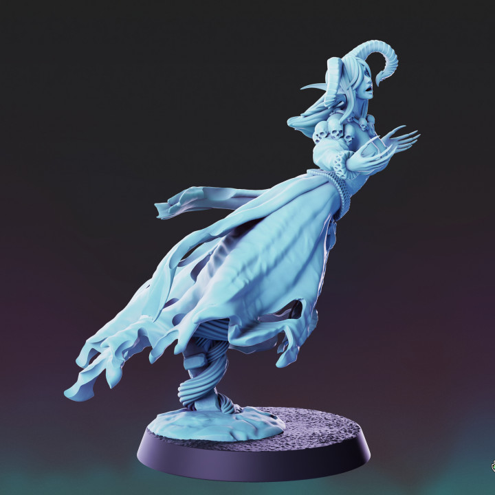 3D Printable Cursed Elf Banshee - Pose 1 + Pinups by PSMiniatures