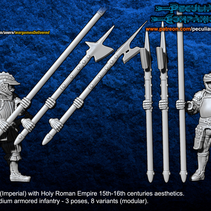 3D Printable German Pikemen and Halberdiers by Ludus Bellum