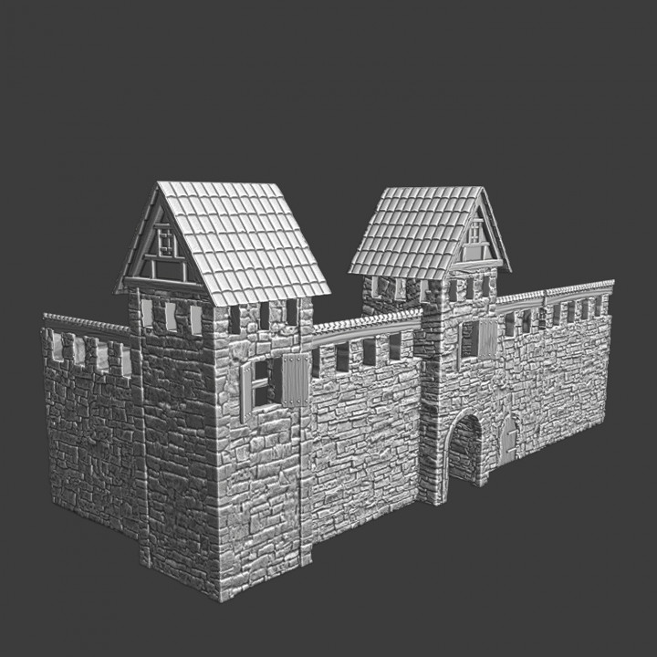 3D Printable Medieval City Walls - Modular Model System by Northern ...