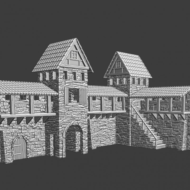 3D Printable Medieval City Walls - Modular Model System by Northern ...