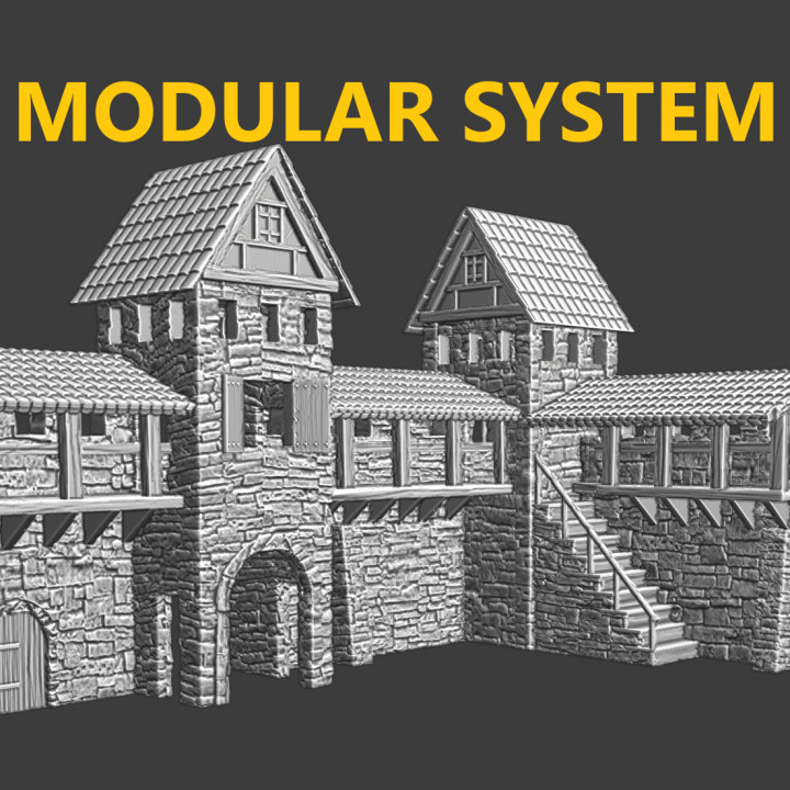 3D Printable Medieval City Walls - Modular Model System by Northern ...
