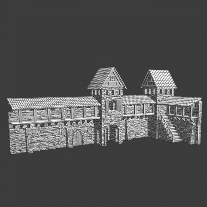 3D Printable Medieval City Walls - Modular Model System by Northern ...