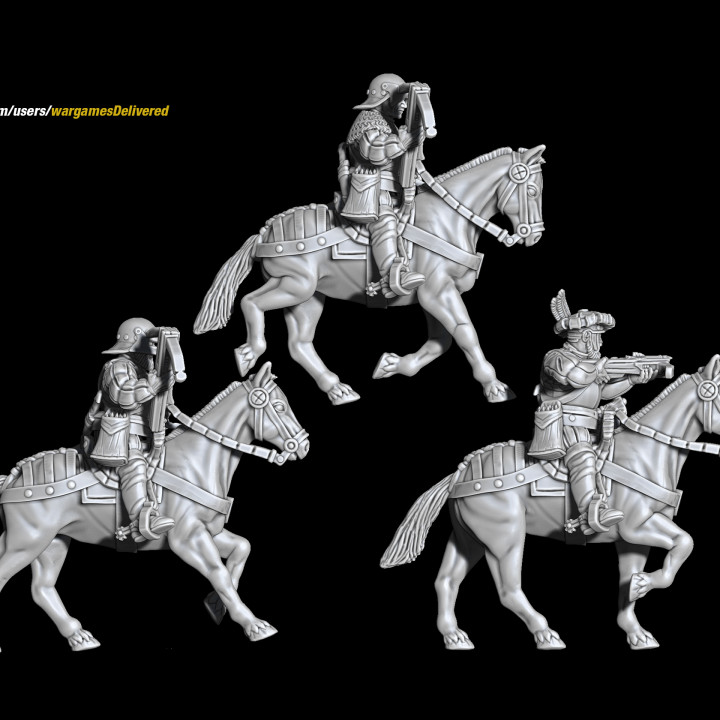 3D Printable German Mounted Crossbowmen by Ludus Bellum