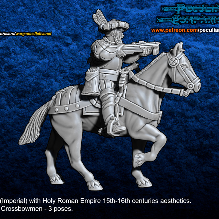 3D Printable German Mounted Crossbowmen by Ludus Bellum