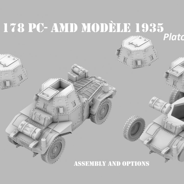 3D Printable Panhard 178 PC - PLATOON LEADER version, 3 different variations in this pack by ...