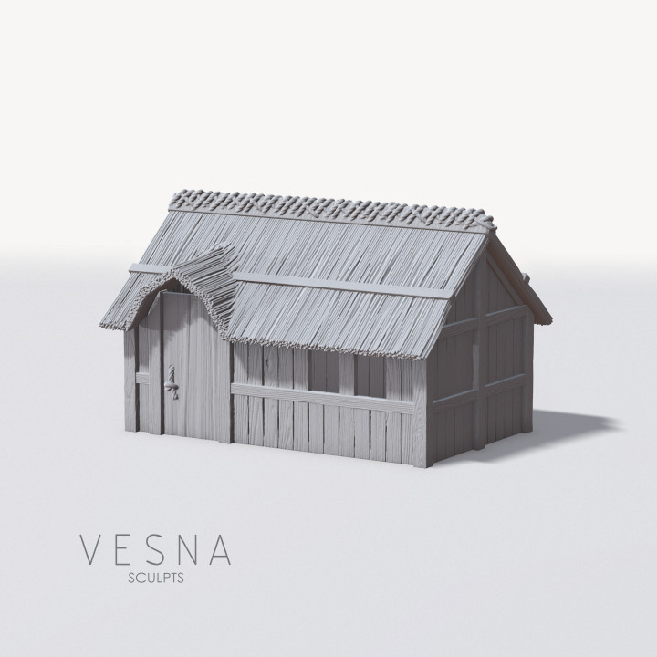 3D Printable MEDIEVAL WOODEN BARN by VESNA SCULPTS
