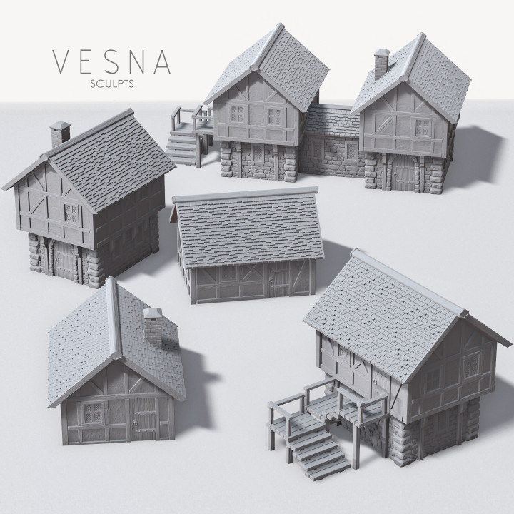 3D Printable MEDIEVAL MANOR HOUSE by VESNA SCULPTS