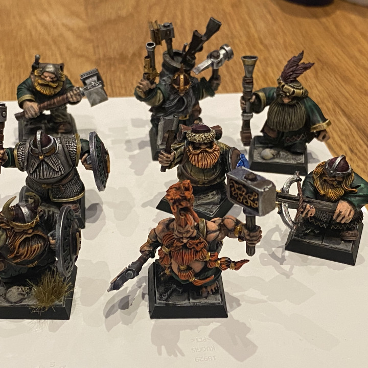 3D Print of Dwarven treasure hunter warband by Carfex