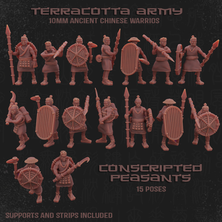 3D Printable Terracotta Army - Conscripted Peasants by The Gip