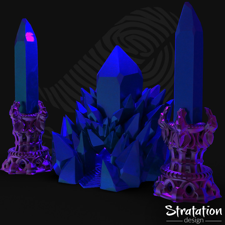 3D Printable Ethereal Prism Dice Tower and Crystal Pedestal Bundle by ...