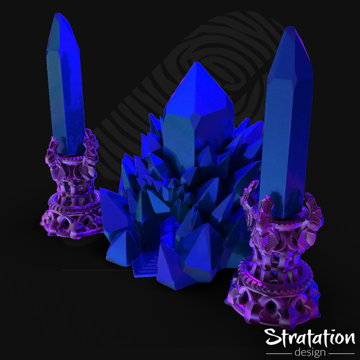 3D Printable Ethereal Prism Dice Tower and Crystal Pedestal Bundle by ...