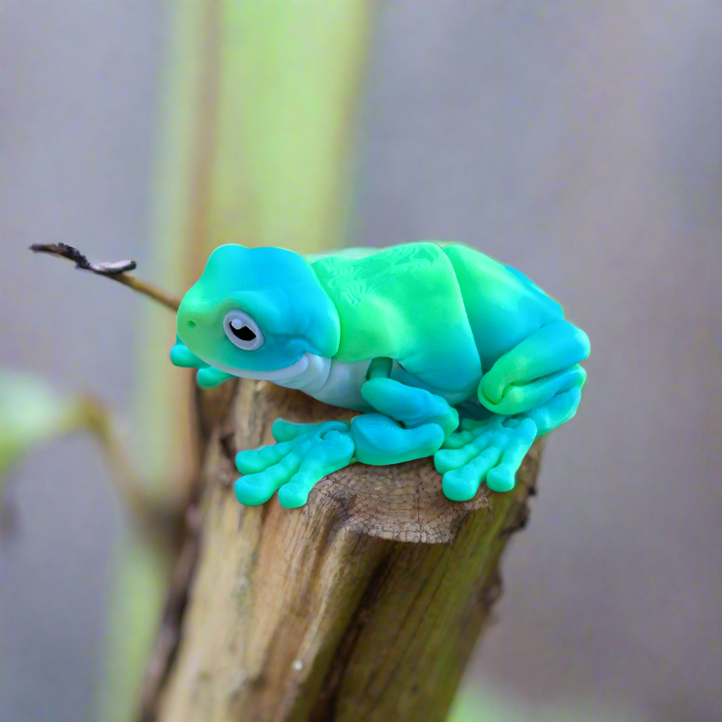3D Printable Tree Frog, Articulated fidget, Print-In-Place Body, Snap ...