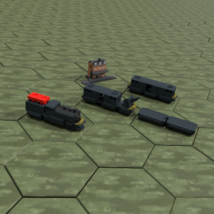 3D Printable Armoured Train and Tracks WW2 (v2) by Andy at MeepleForge