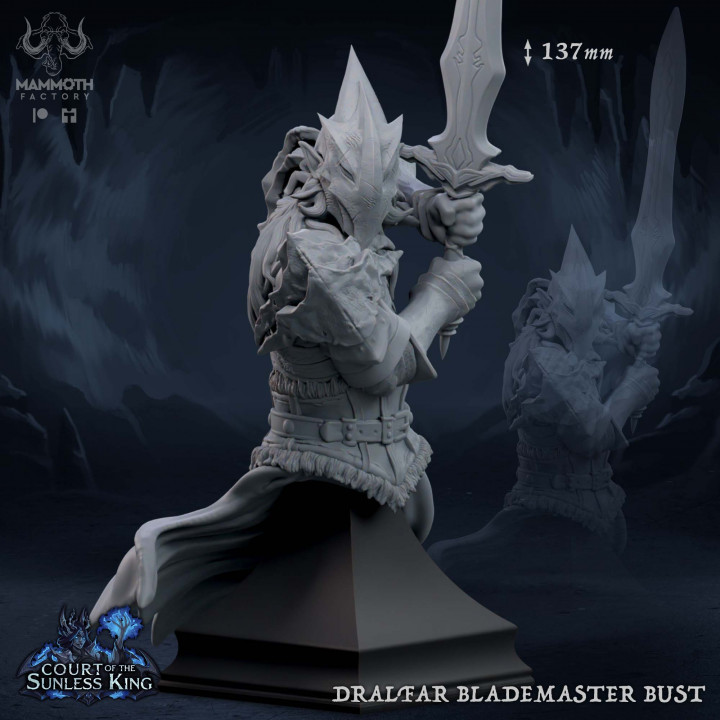 3D Printable Dralfar Blademaster Bust by Mammoth Factory