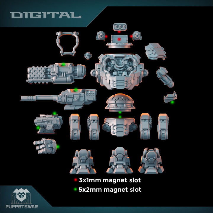 3D Printable Bushi Recon Battlewalker by Puppetswar Miniatures