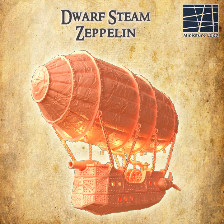 3D Printable Dwarf Steam Zeppelin - Tabletop Terrain - 28 MM by ...