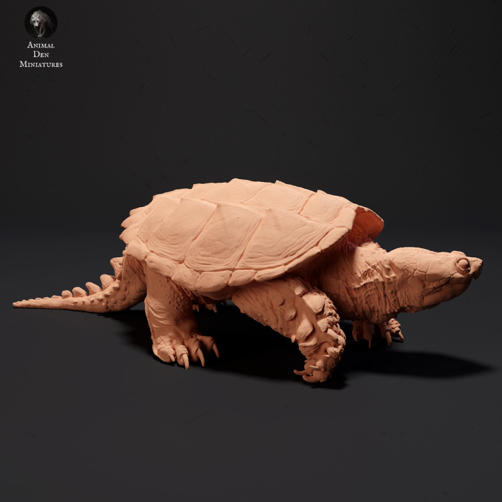 3D Printable Common Snapping Turtle Walking by Animal Den Miniatures