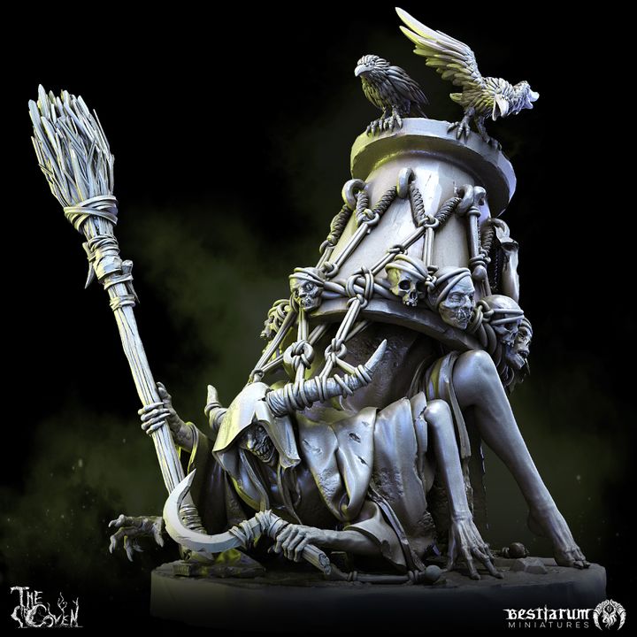 3D Printable Crawling Hag | Dark Forest | Witches by Bestiarum Miniatures