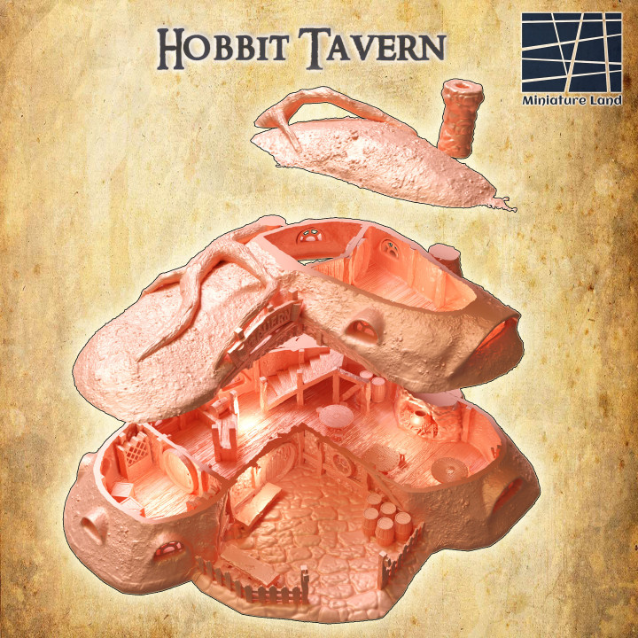 3D Printable Hobbit Tavern - Tabletop Terrain - 28 MM by MiniatureLand