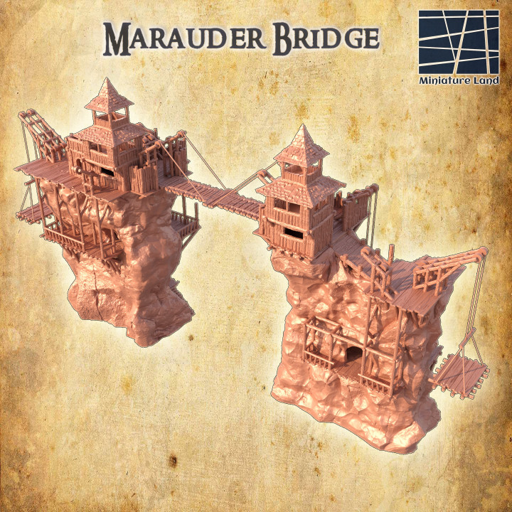 3D Printable Marauder Bridge - Tabletop Terrain - 28 MM by MiniatureLand
