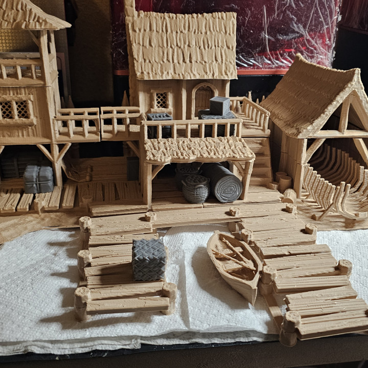 3D Print of Small Wooden Dock - Tabletop Terrain - 28 MM by kjmag4iz1