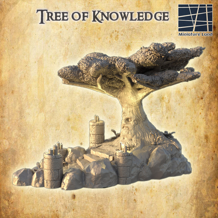 3D Printable Tree of Knowledge - Tabletop Terrain - 28 MM by MiniatureLand