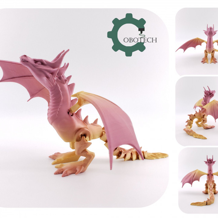 3D Printable Cobotech Articulated Dragon with Detachable Wings by ...