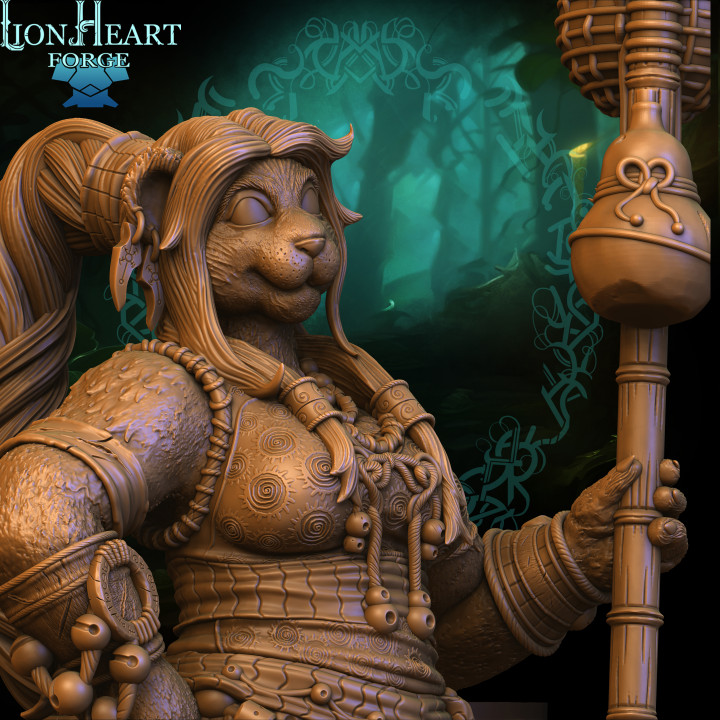 3D Printable Panda (shaman) by Lion Heart Forge