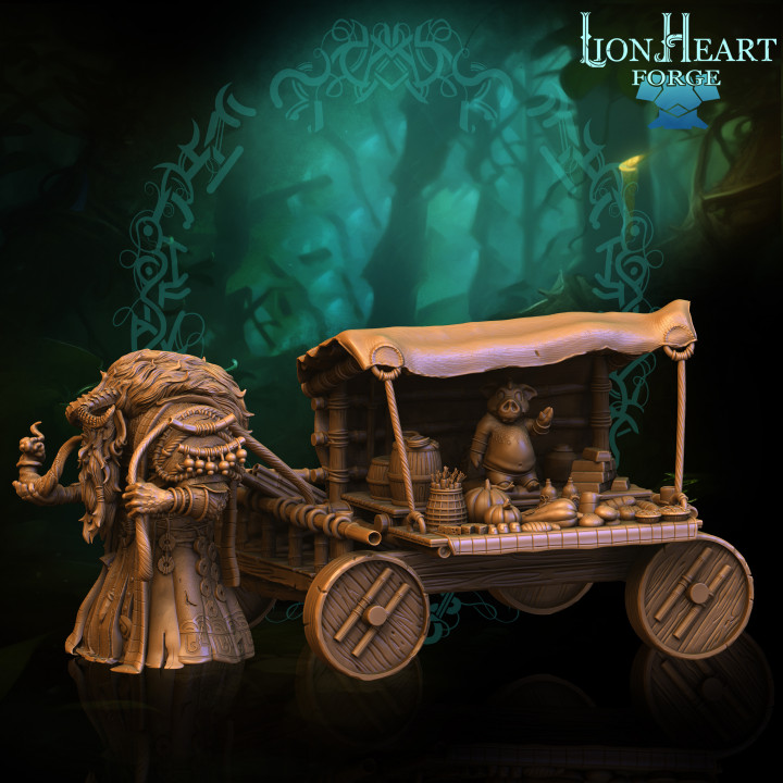 3D Printable Merchant & companion ( 2 models included) by Lion Heart Forge