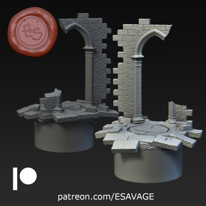 3D Printable Ruined Arch Display Base by EthanTSavage
