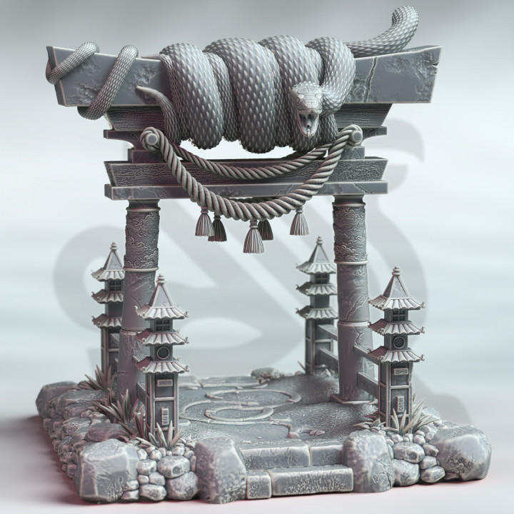 3D Printable Japanese Shinto Shrine of the Serpent - Yomikage no Jinja ...