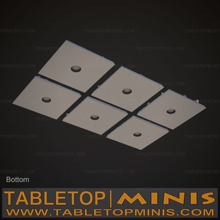 3D Printable Cracked Earth 60mm x 60mm Square Bases by TableTopMinis