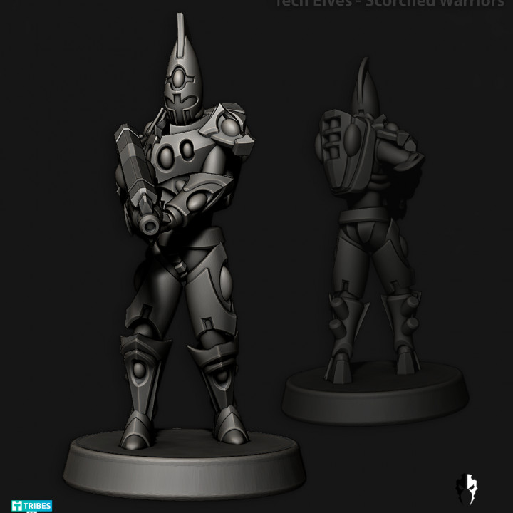 3D Printable Tech Elves - Scorched Warriors by Edge Miniatures