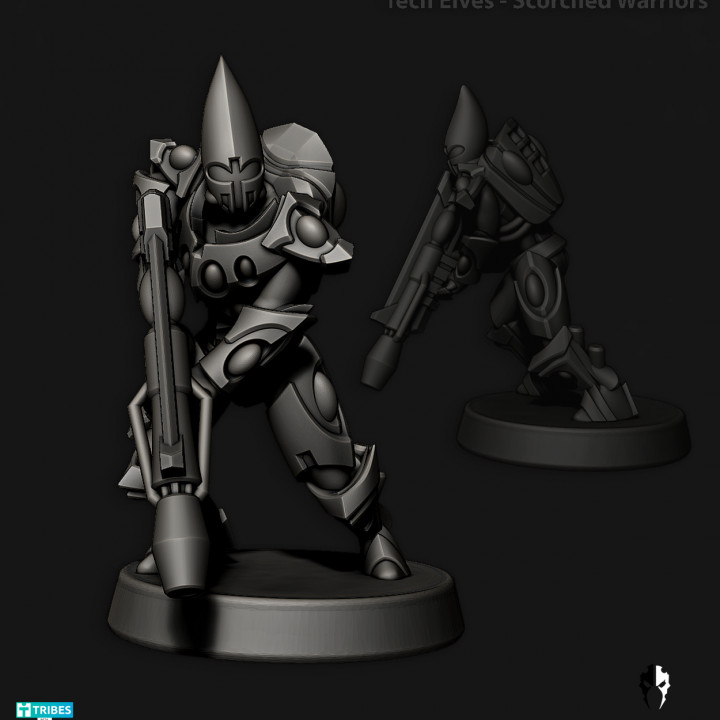 3D Printable Tech Elves - Scorched Warriors by Edge Miniatures