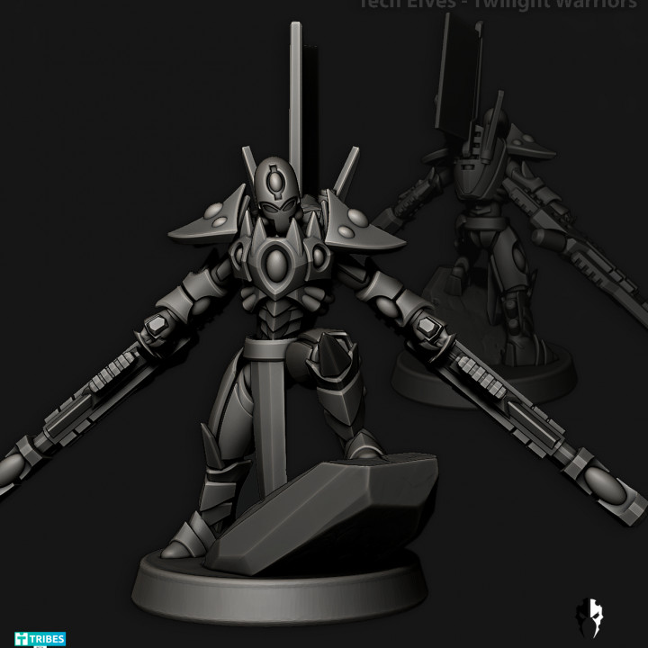 3D Printable Tech Elves - Twilight Warriors by Edge Miniatures