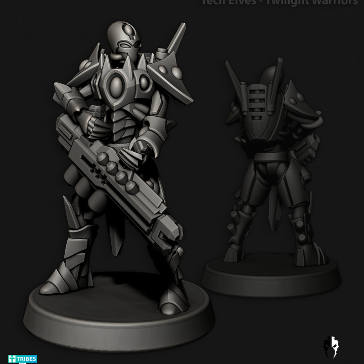 3D Printable Tech Elves - Twilight Warriors by Edge Miniatures