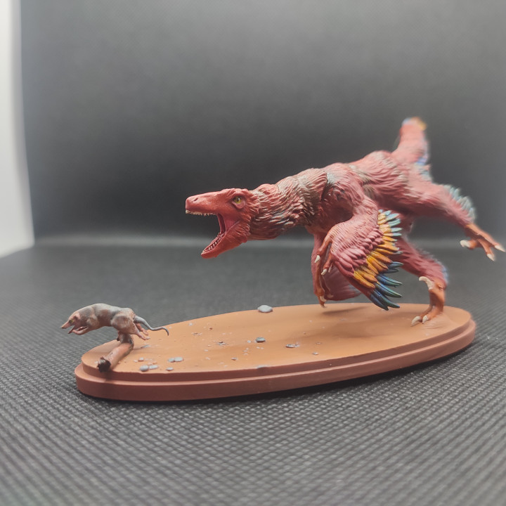 3D Print of Dromeosaurus chasing Alphadon 1-12 scale pre-supported ...